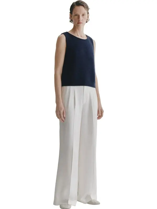 LISA YANG The Devine Vest In Silk Cashmere - Navy