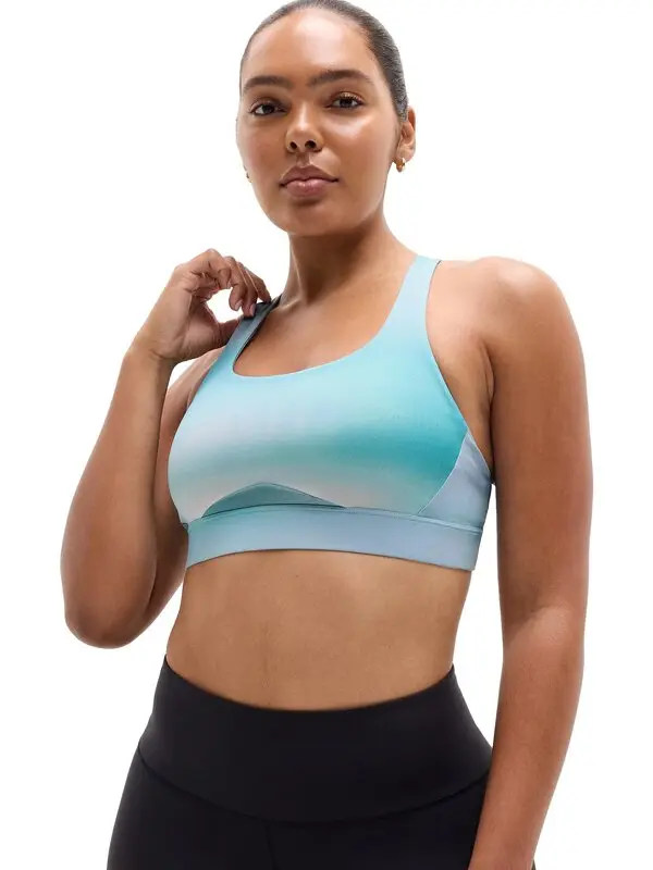Athleta Interval Sports Bra A-c - Landmark Abstract Sky