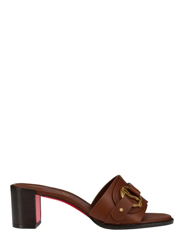 CHRISTIAN LOUBOUTIN Her In Roma Leather Heeled Mules 55 - Brown