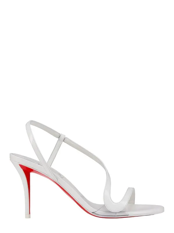 CHRISTIAN LOUBOUTIN Patent Leather Strappy Stiletto Sandals - White