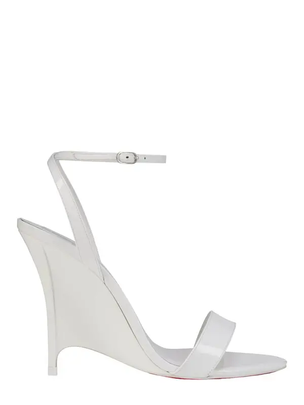 CHRISTIAN LOUBOUTIN Zeezeenella Patent Leather Sandals 100 - White