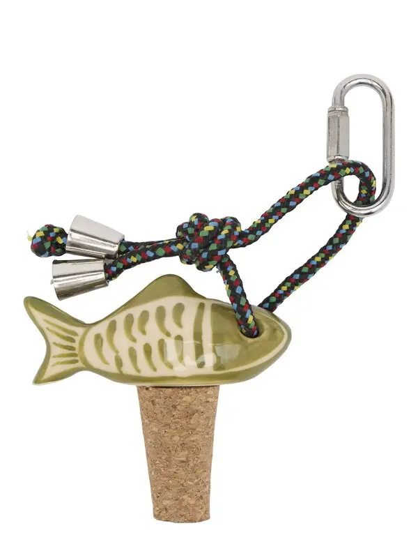 DAMSON MADDER Ceramic Fish Bottle Stopper - Green