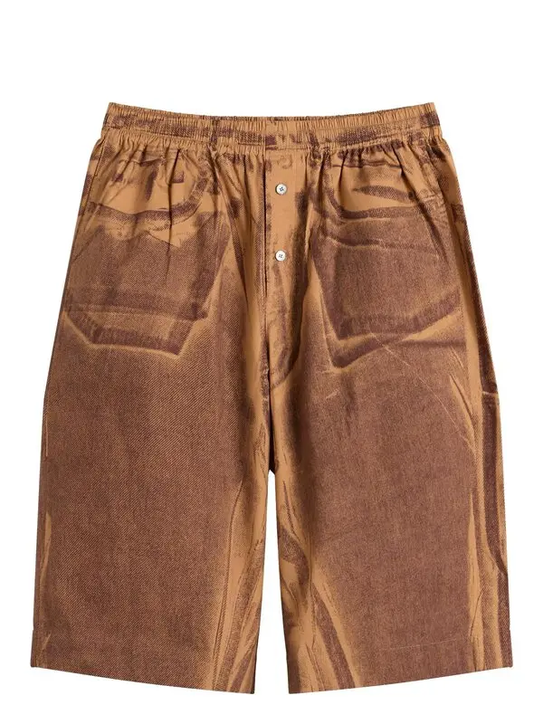 Acne Studios Roximo Tech Light Cotton Printed Shorts - Brown