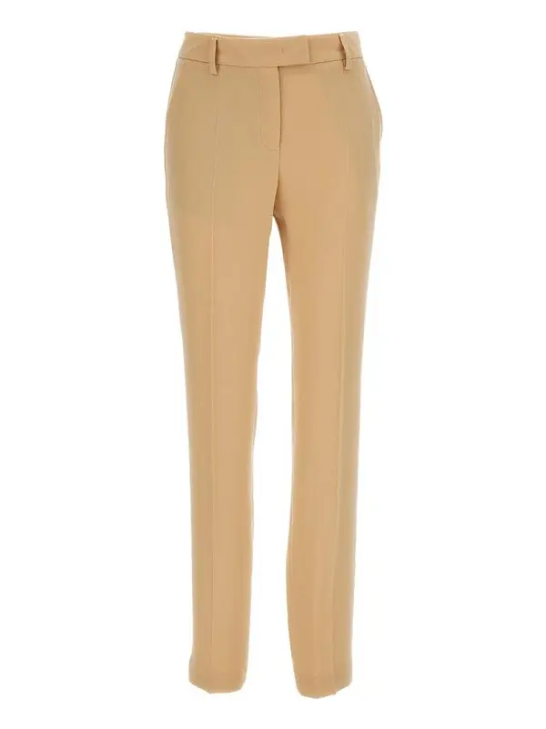 Alberto Biani Tailored Straight-leg Ankle-length Trousers - Beige
