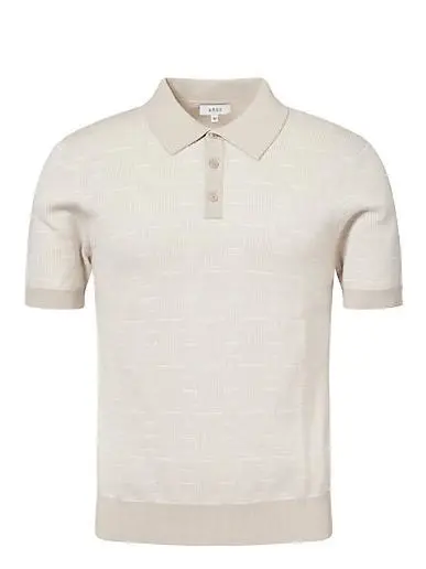 ARNE Este Knit Polo Shirt - Stone
