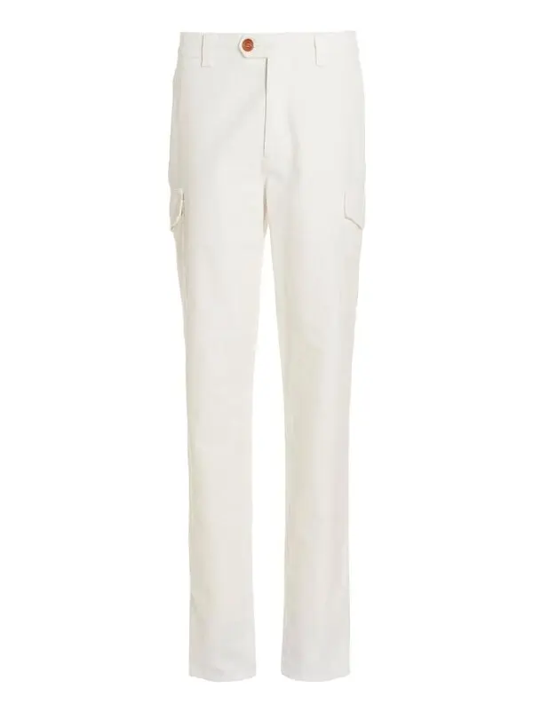 Brunello Cucinelli Tailored Tapered Cargo Trousers - White