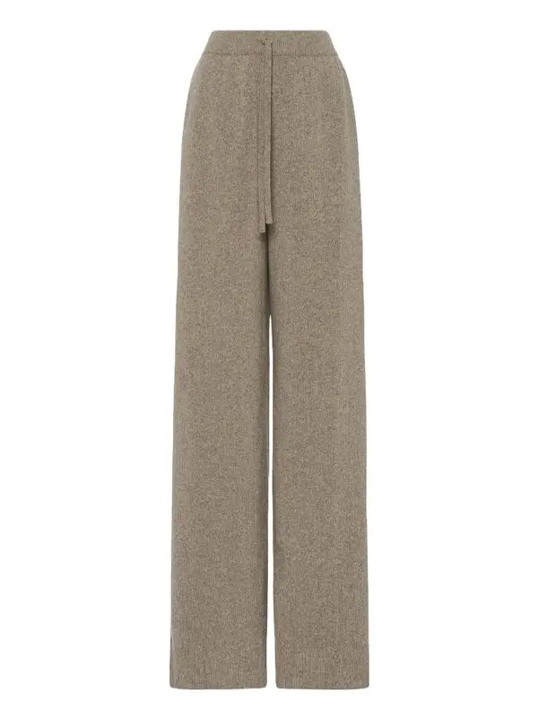 THE ROW Anton Cashmere Drawstring Trousers - Gray