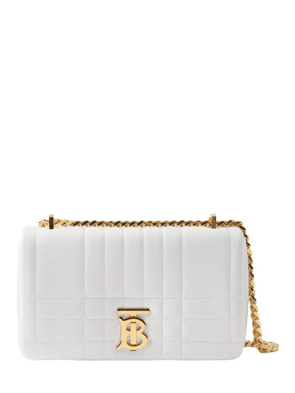 Burberry Small Lola Bag With Monogram Plaque - White