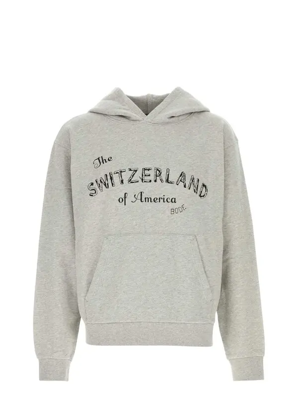 BODE Long-sleeved Hooded Sweatshirt - Gray
