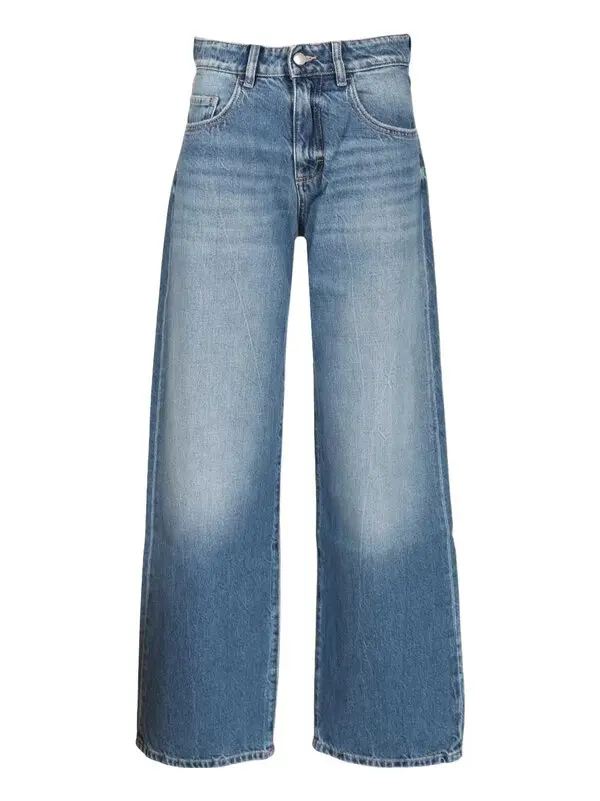 ICON DENIM LOS ANGELES Low-waisted Wide-leg Jeans - Blue