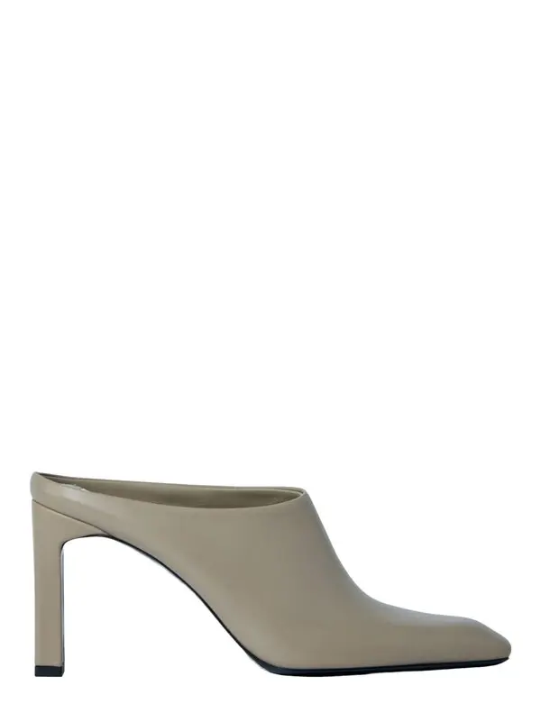 TOTEME 85mm Square Toe Bar Mules - Nude