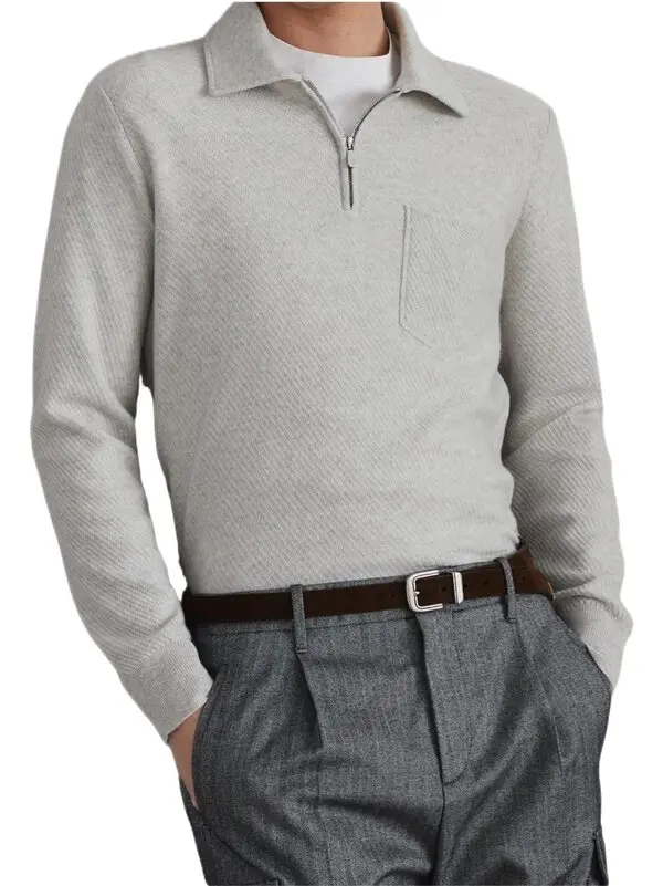 Brunello Cucinelli Cashmere Polo Shirt - Fog