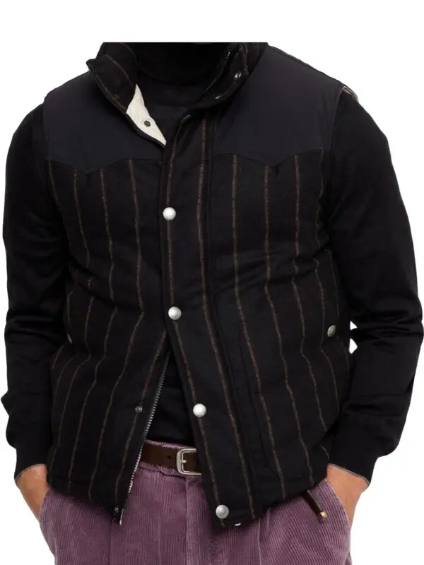 Brunello Cucinelli Striped Padded Gilet - Black