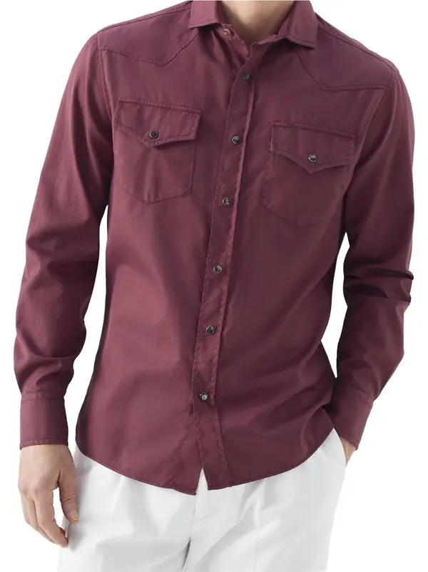 Brunello Cucinelli Button-up Cotton Shirt - Red