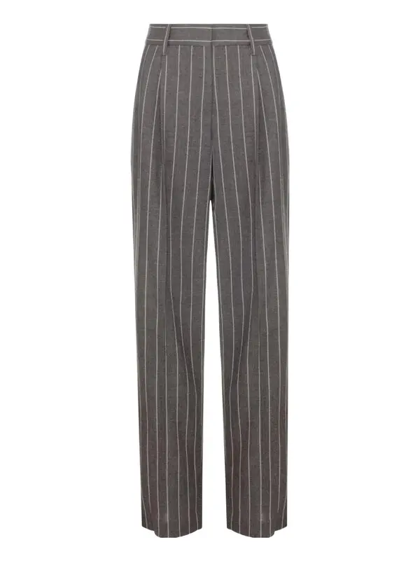 Brunello Cucinelli Tapered Striped Trousers - Grey