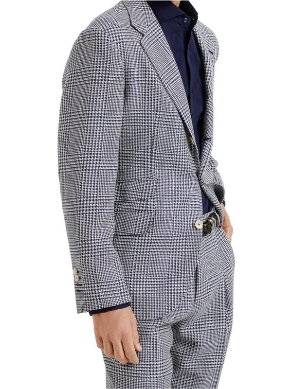 Brunello Cucinelli Puppytooth Blazer - Gray
