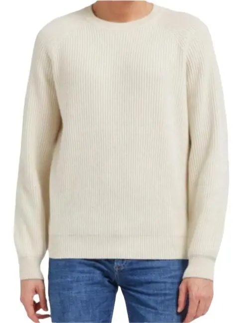 Brunello Cucinelli Ribbed Cashmere Sweater - White