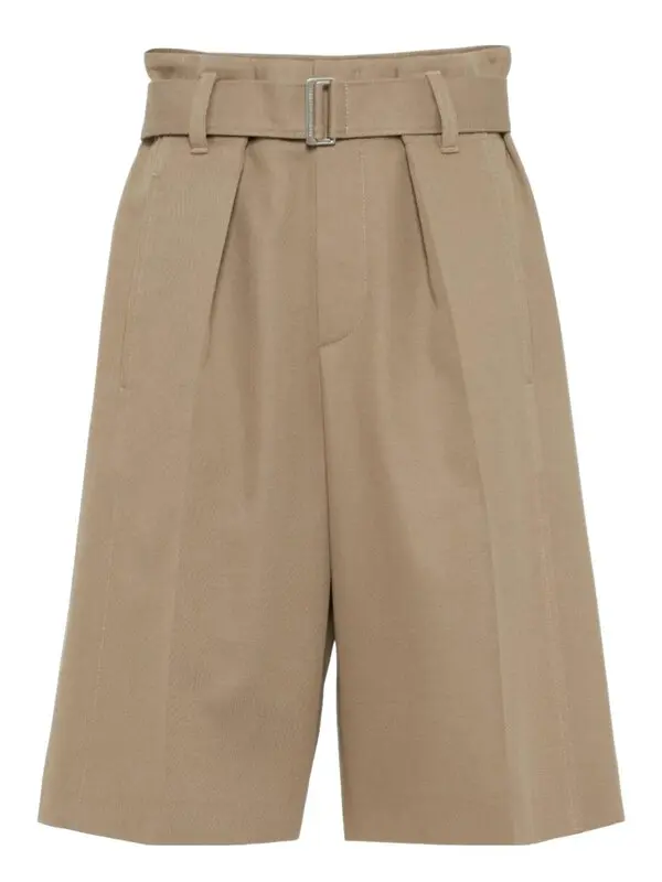 Brunello Cucinelli Belted Tailored Bermuda Shorts - Nude