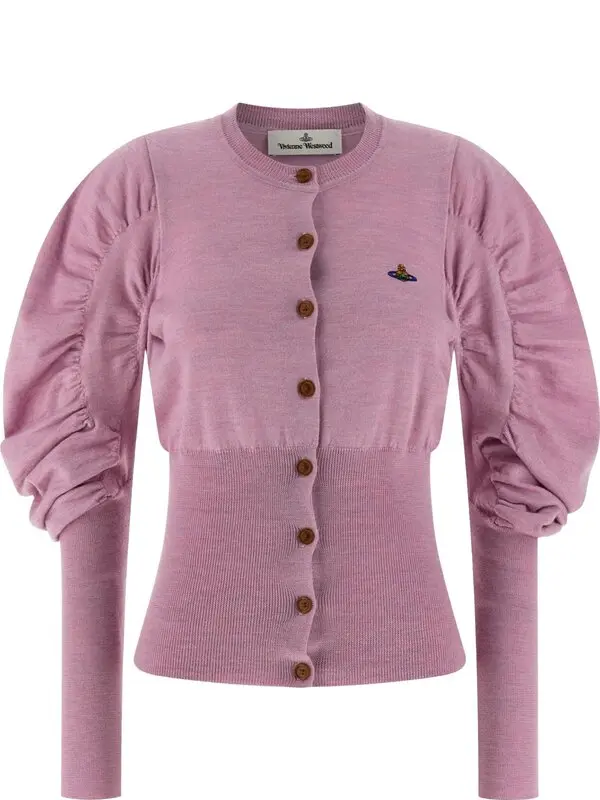 VIVIENNE WESTWOOD Eli Cardigan With Embroidered Logo - Pink