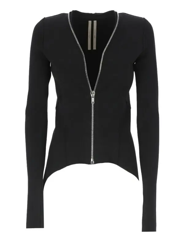 Rick Owens Handkerchief-hem Zip-up Jacket - Black