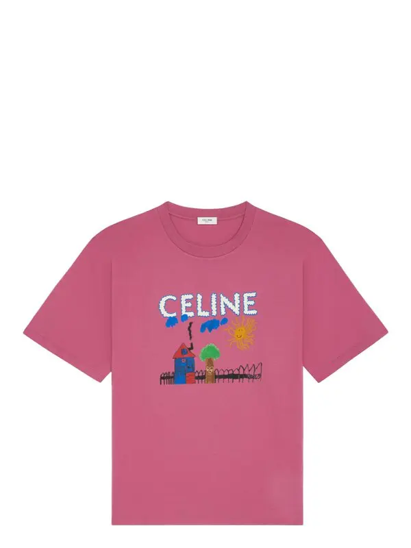 Celine Cotton Jersey Loose T-shirt - Pink
