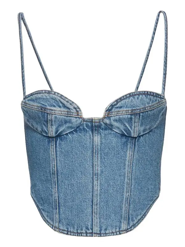 Magda Butrym Denim Corset Top - Blue