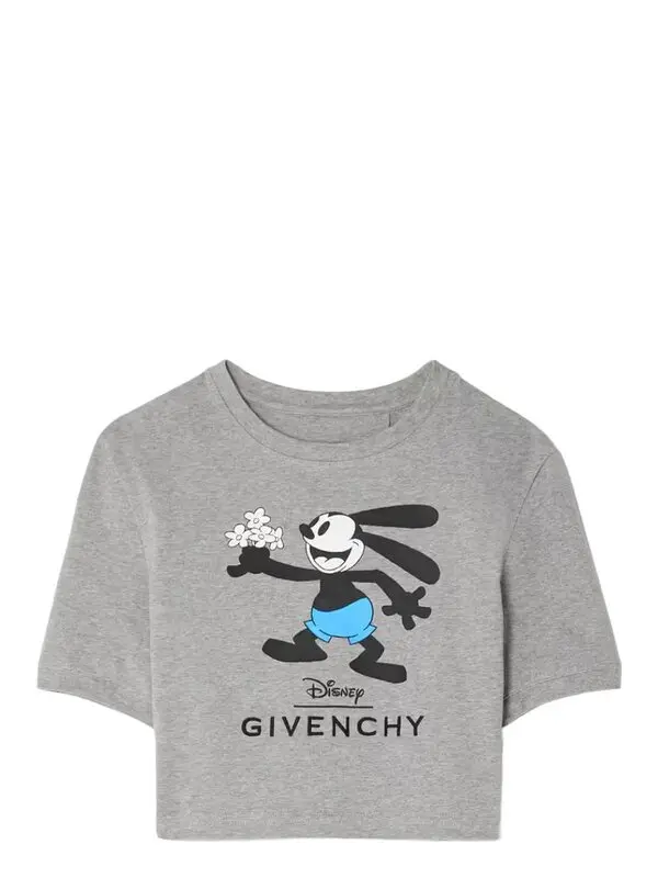 Givenchy X Disney Oswald The Lucky Rabbit Cropped T-shirt - Gray