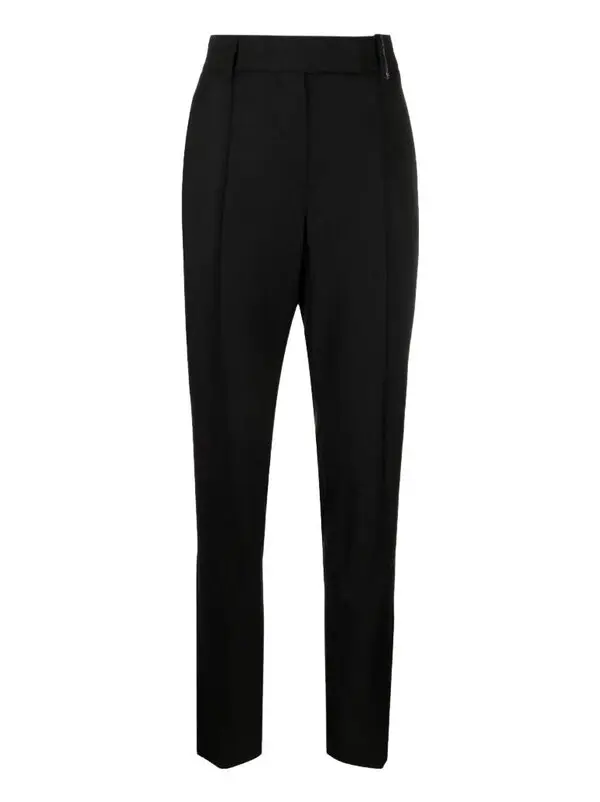 Brunello Cucinelli Embellished Tailored Wool Trousers - Black