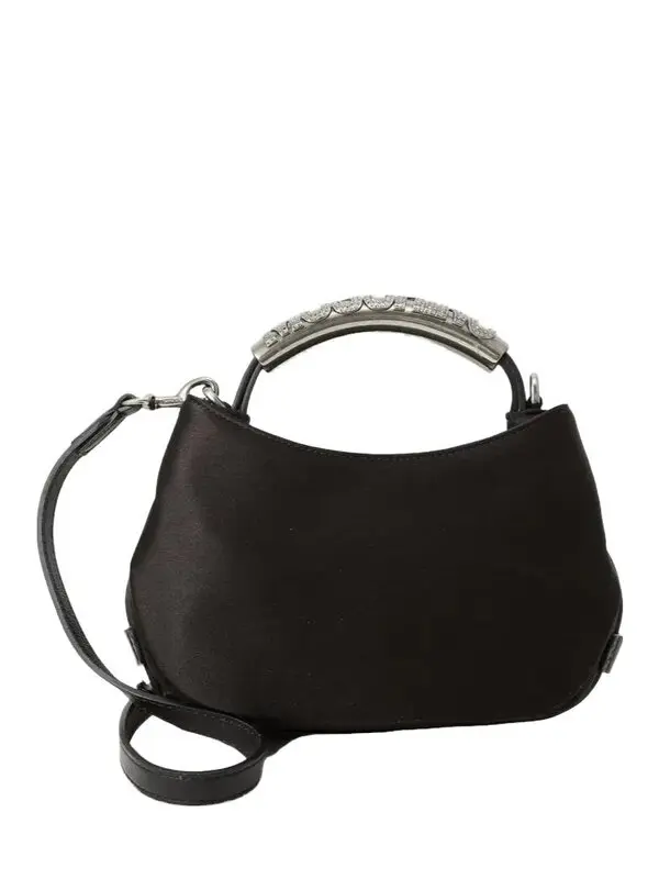 Moschino Embellished Logo Shoulder Bag - Black