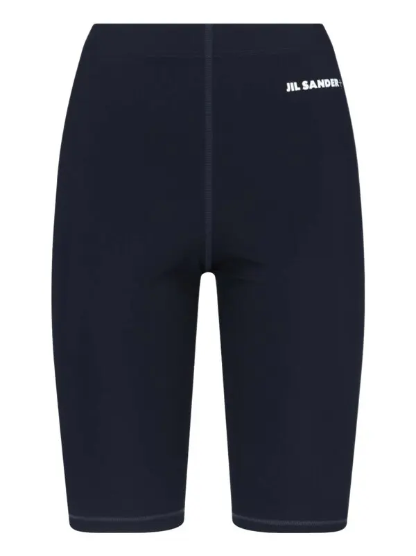 JIL SANDER Logo Printed Biker Shorts - Black