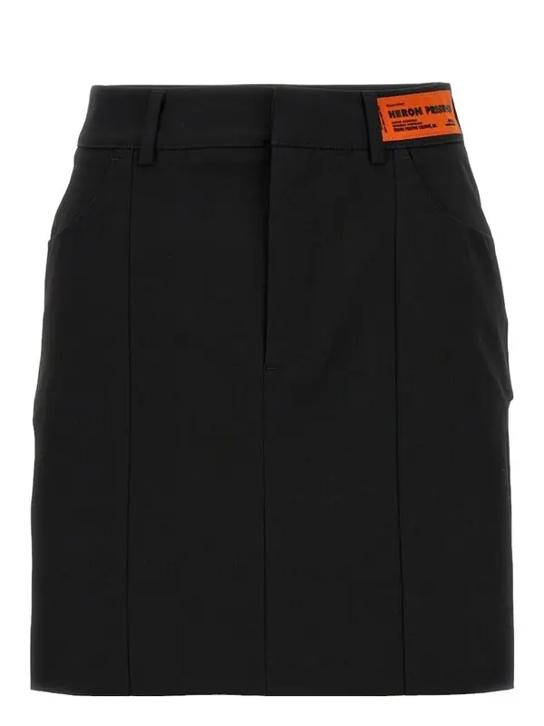 Heron Preston Logo Patch Cut-out Skirt - Black