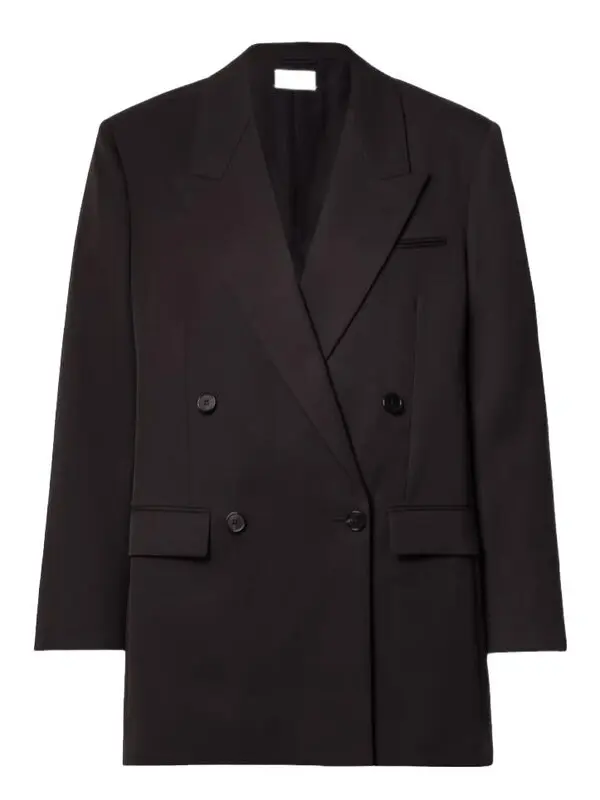 THE ROW Myriam Double-breasted Wool Suit Jacket - Black