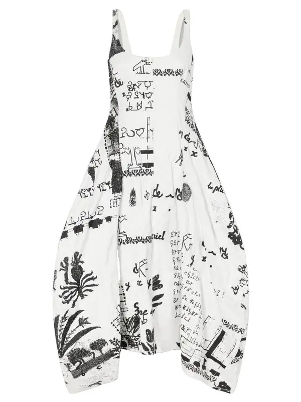 Erdem Printed Cotton-blend Maxi Gown - White