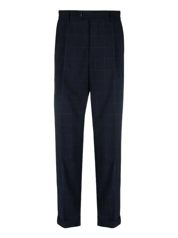 Brunello Cucinelli Plaid Tailored Trousers - Black