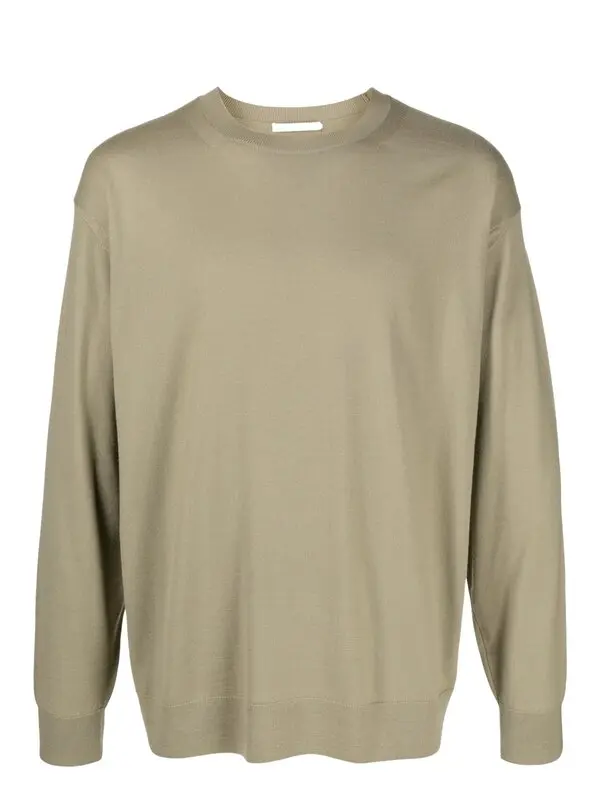 Auralee Crew Neck Wool Jumper - Nude