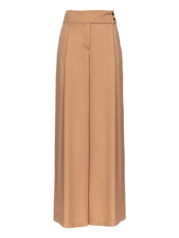 Pinko Pleated Wide-leg Trousers - Nude