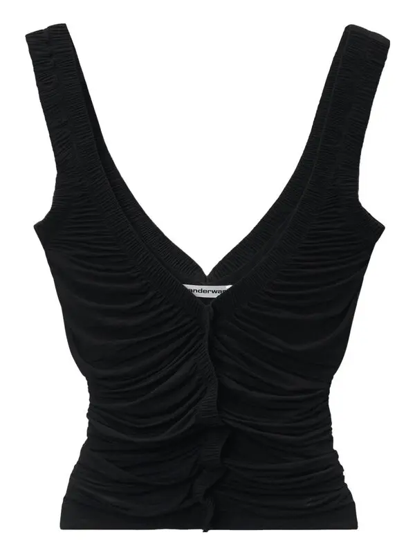 Alexander Wang Draped Tank Top With Asymmetrical Ruching - Black