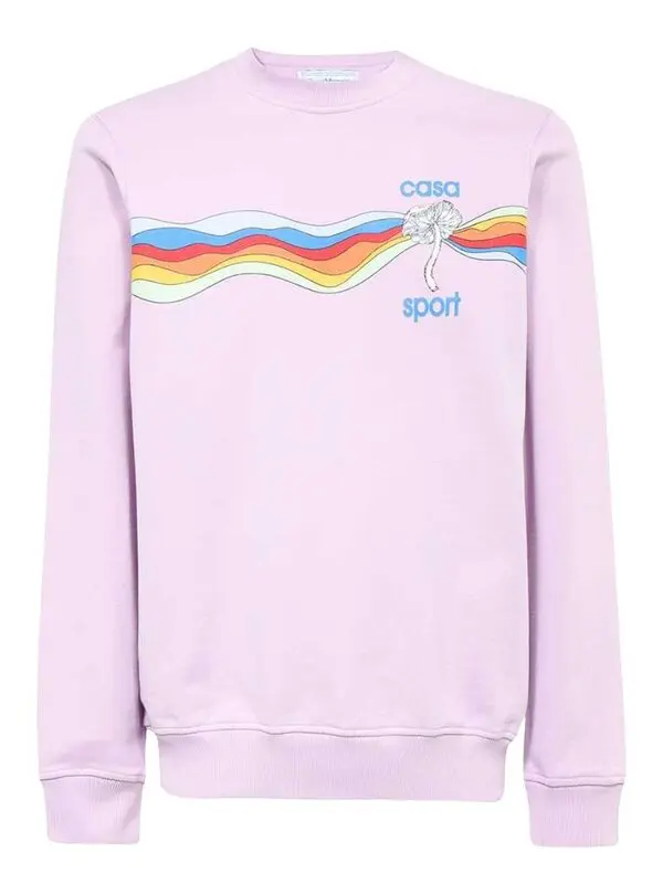 Casablanca Round Neck Long Sleeve Sweater - Pink