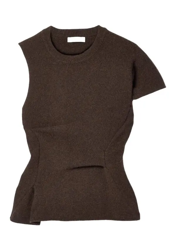 THE ROW Asymmetrical Knit Sweater - Brown