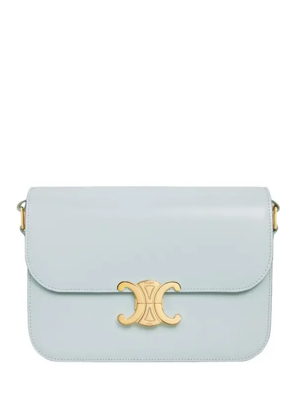 Celine Classique Triomphe Bag In Shiny Calfskin - Blue