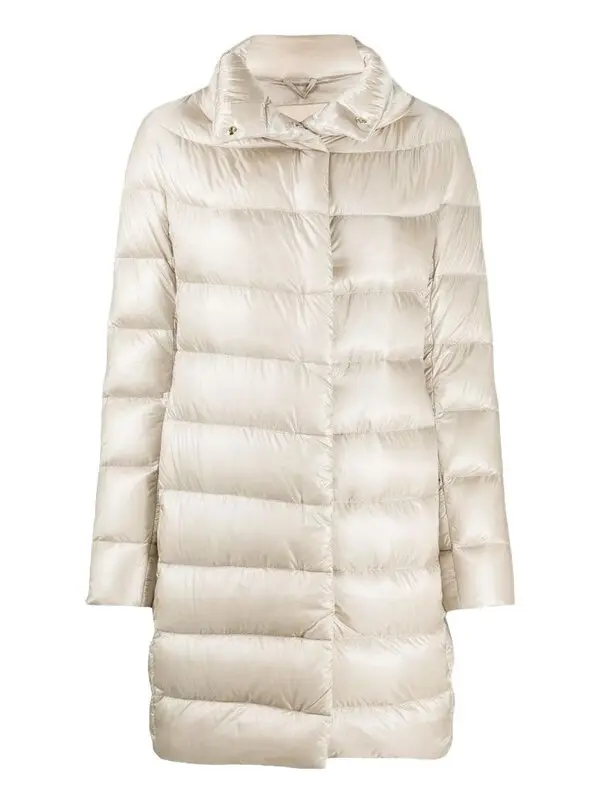 Herno Padded High-neck Long Coat - White