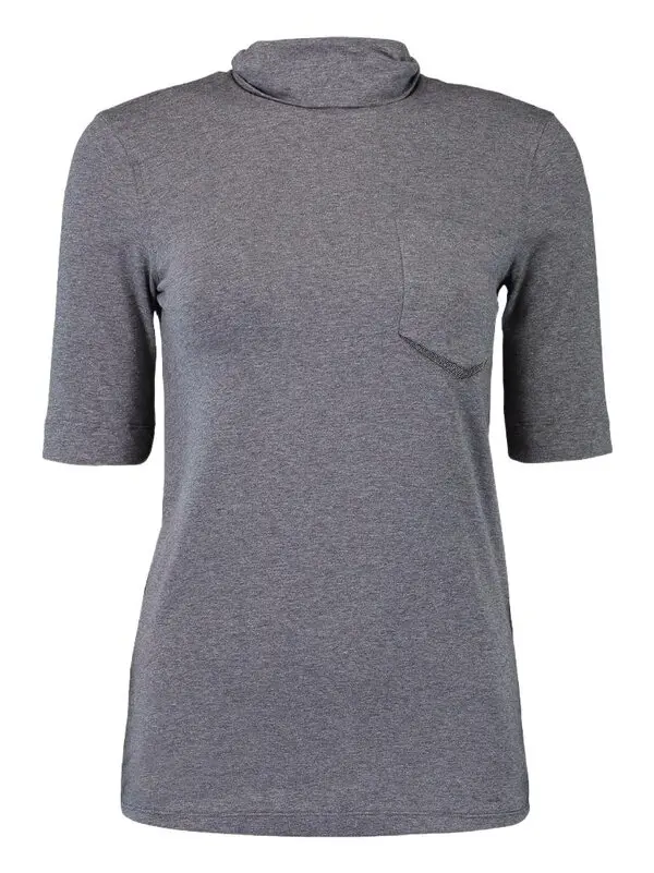 Brunello Cucinelli High Neck Pocket T-shirt - No