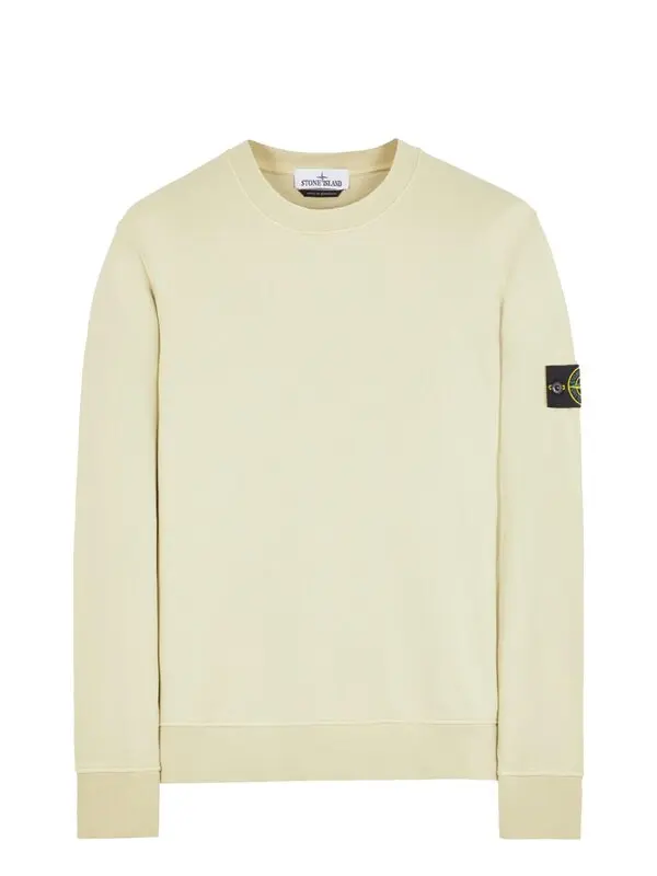 Stone Island Logo Patch Crewneck Sweatshirt - Flaxen