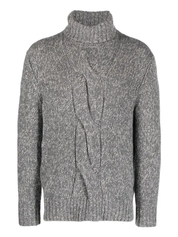 Brunello Cucinelli Cable-knit Turtleneck Jumper - Grey