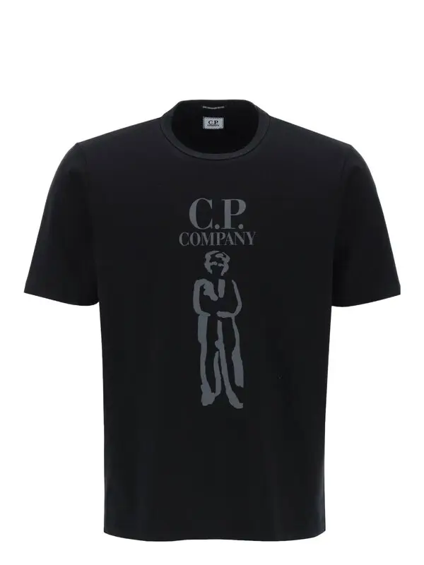 C.P. COMPANY Logo-print Cotton T-shirt - Black