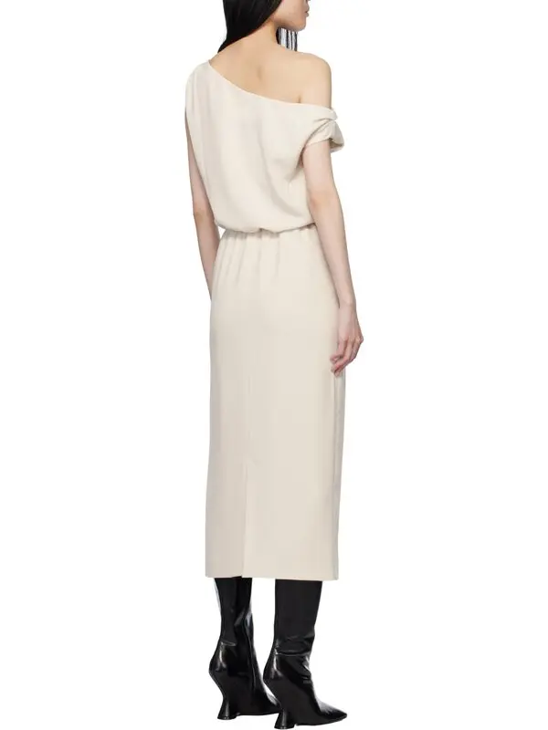 16Arlington Asymmetrical Off-the-shoulder Dress - White
