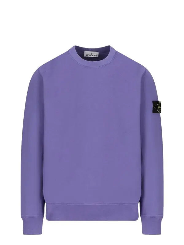 Stone Island Logo Patch Crewneck Sweatshirt - Lavender