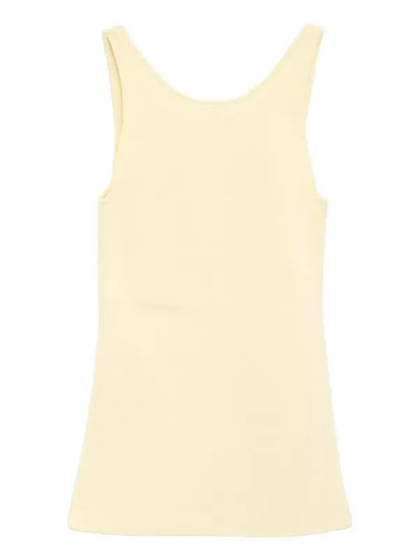 TOTEME Ribbed Sleeveless Crewneck Top - Nude