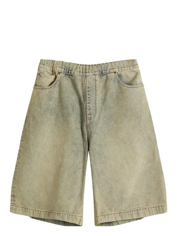 ENTIRE STUDIOS Logo Denim Shorts - Nude