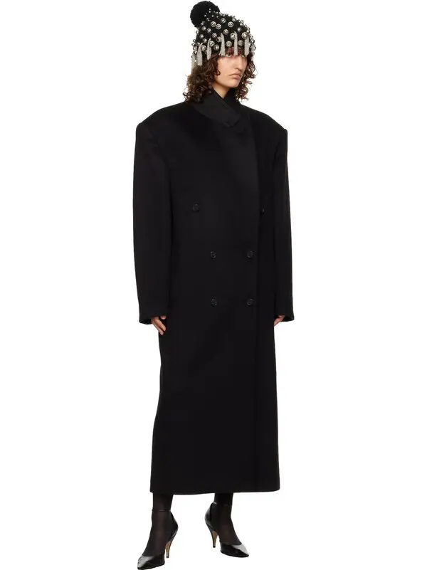THE ROW Double-breasted Long Coat - Black